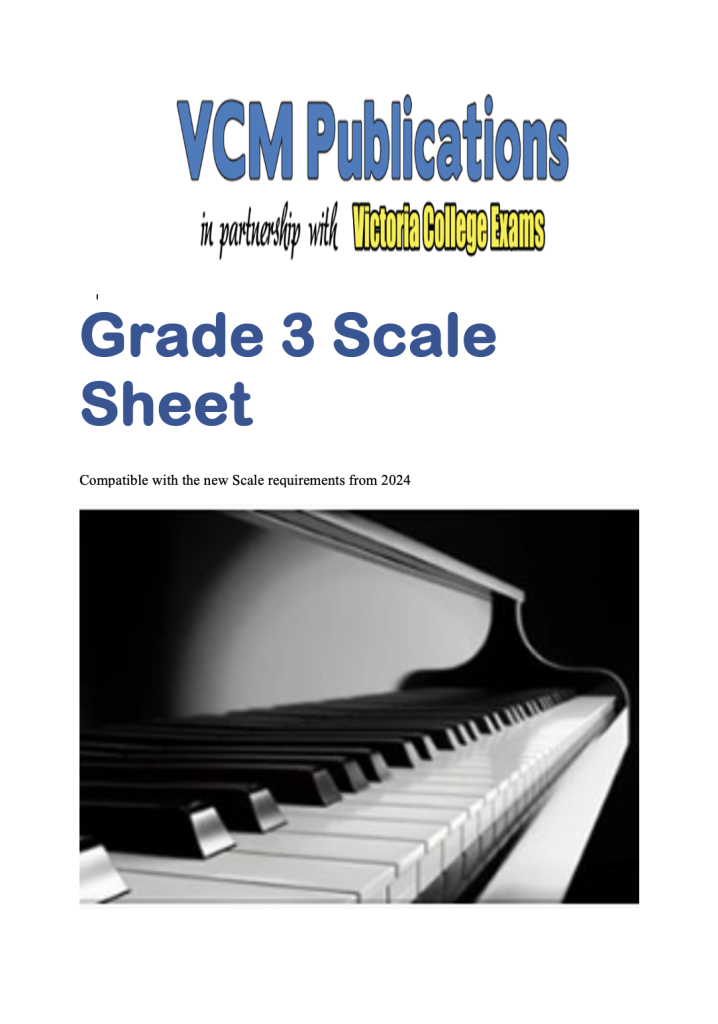 New Grade 3 Scale Sheet for the 2024 Exam Syllabus - VCM Publications